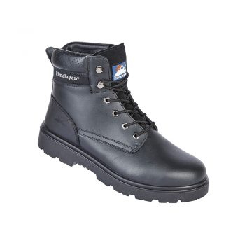 Black Leather Steel Toe Cap and Midsole Ankle Safety Boot - Spartan Safety
